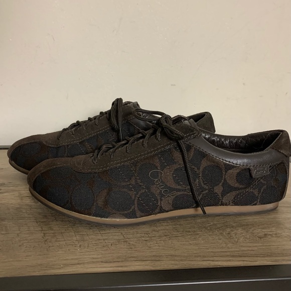 Coach | Shoes | Womens Coach Chocolate Brown Geegee Signature C Suede ...